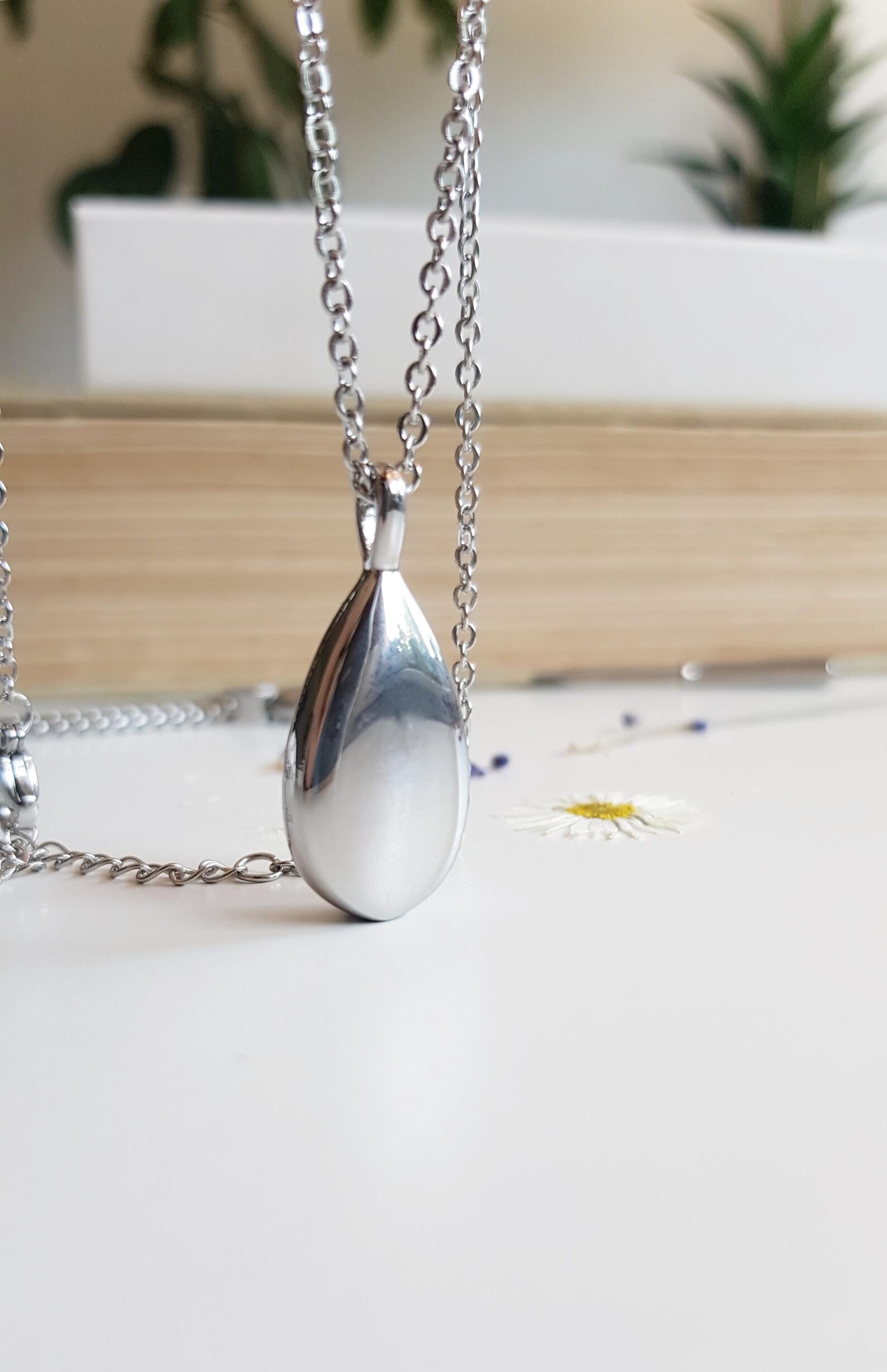 Silver Mini Urn Necklace, Unisex Ashes Keepsake Locket, Stainless Steel ...