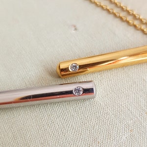 Minimalist Empty Bottle Vial Necklace, Cremation Urn Locket Pendant ...