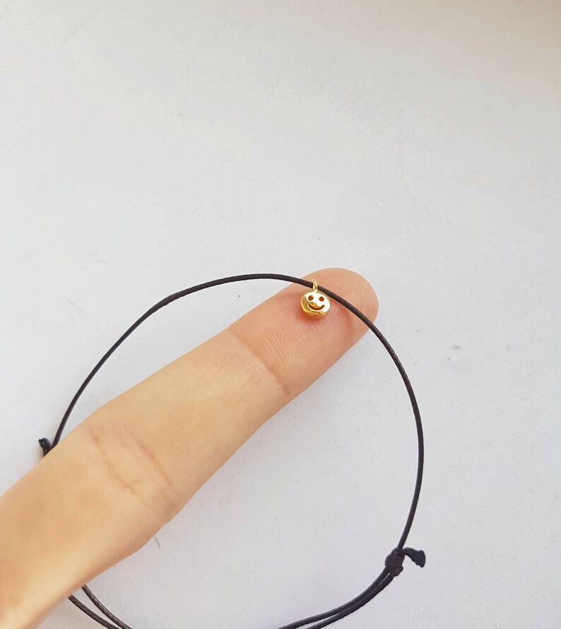 Smiley Face Bracelet Minimalist Cord Friendship Jewelry | Etsy