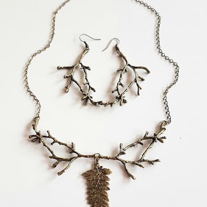 Bronze Branch Earrings, Forest Twig Dangles, Woodland Metal Tree Charms ...