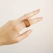 Brown Leather Ring, Leather Band With Embossed Pattern, Modern Finger ...