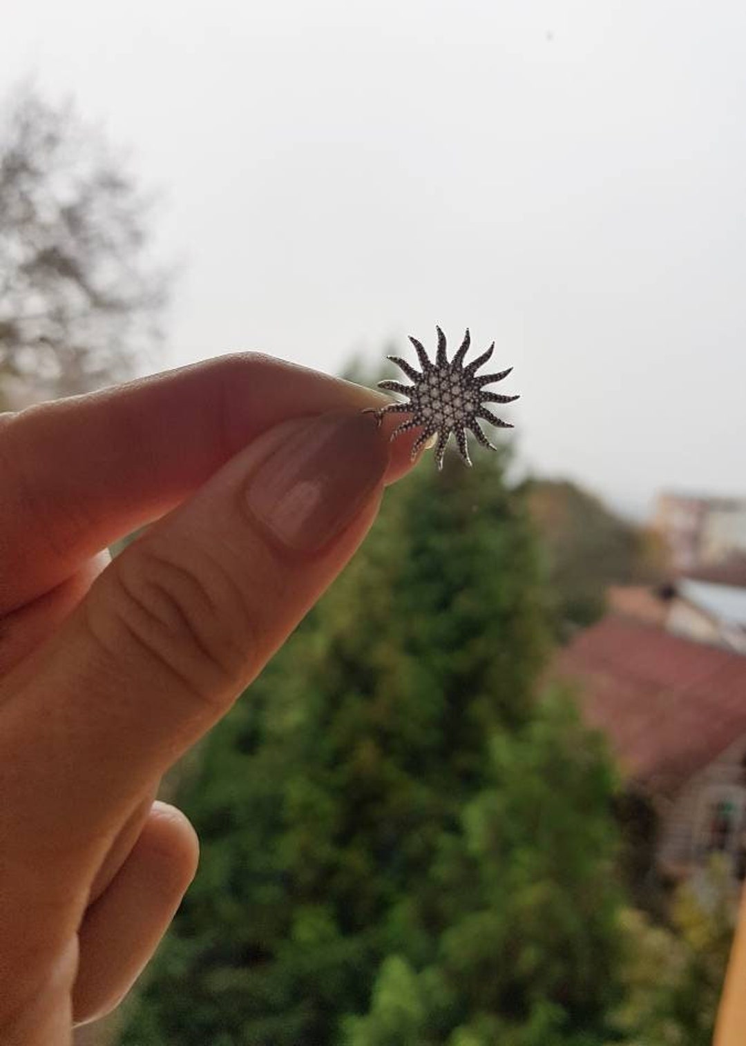 Silver Sun Necklace Burning Solar Charm Sunshine Medallion - Etsy