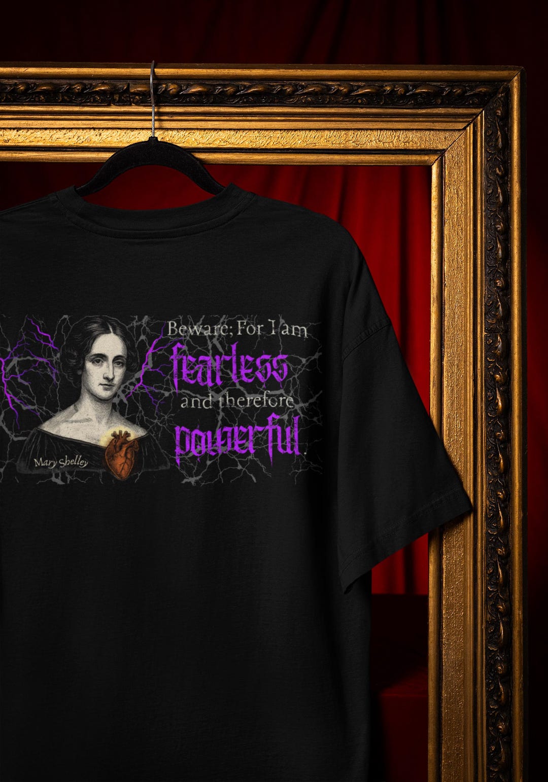 Mary Shelley Fearless & Powerful T-shirt, Unisex Gothic Literature ...