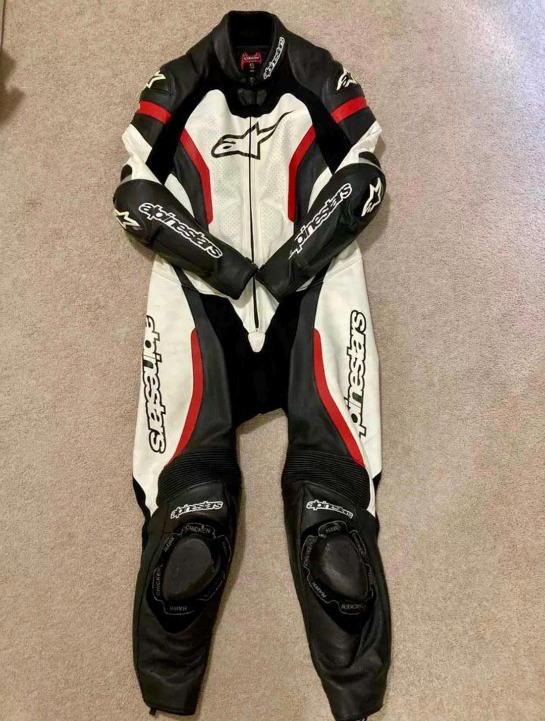 Alpinestar Motorbike Racing Leather Suit : Cowhide Motorcycle Riding ...