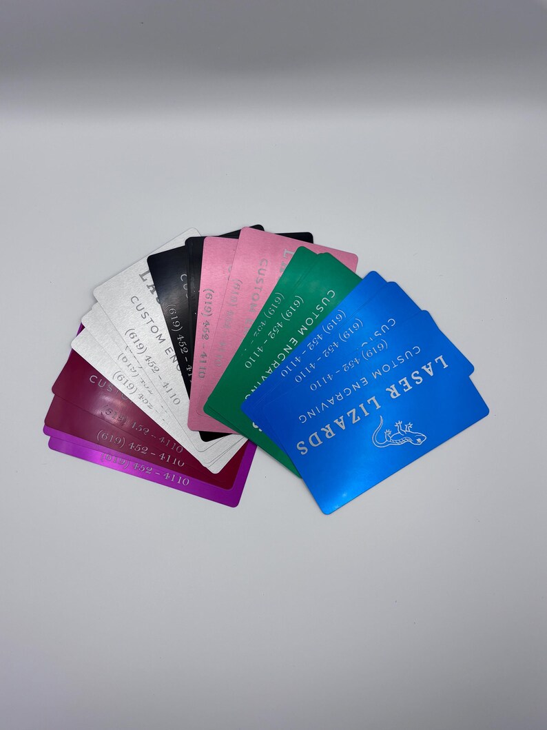 Custom Laser Engraved Metal Cards — Stainless Steel Business Cards - Etsy