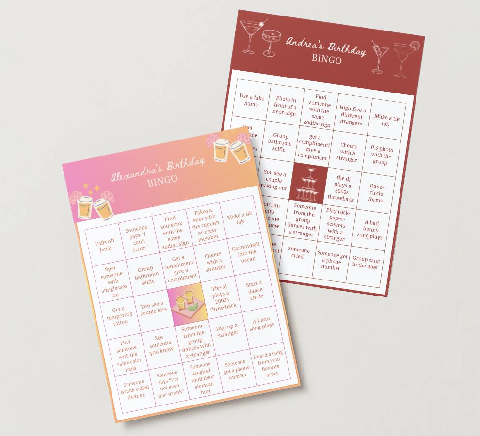 Custom Birthday Bar Hop Bingo: Editable Girls Night Out Party Game - Etsy