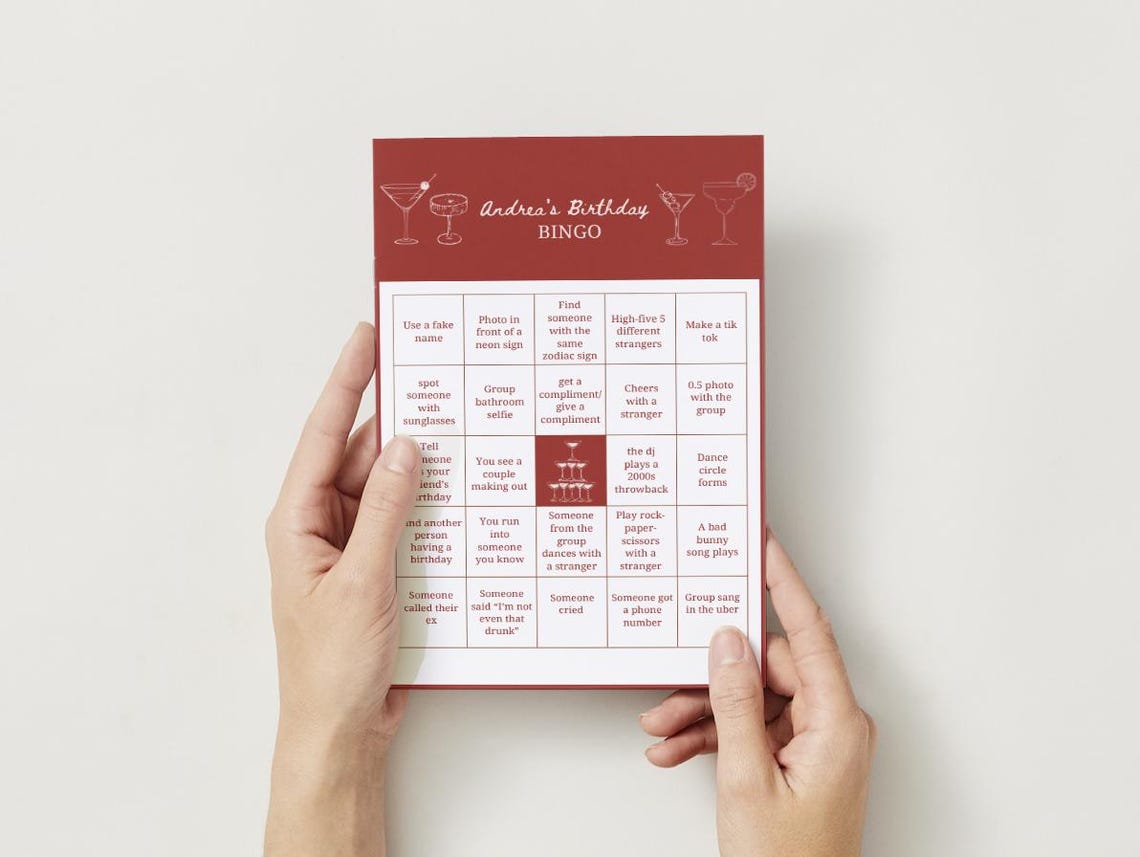 Custom Birthday Bar Hop Bingo: Editable Girls Night Out Party Game - Etsy