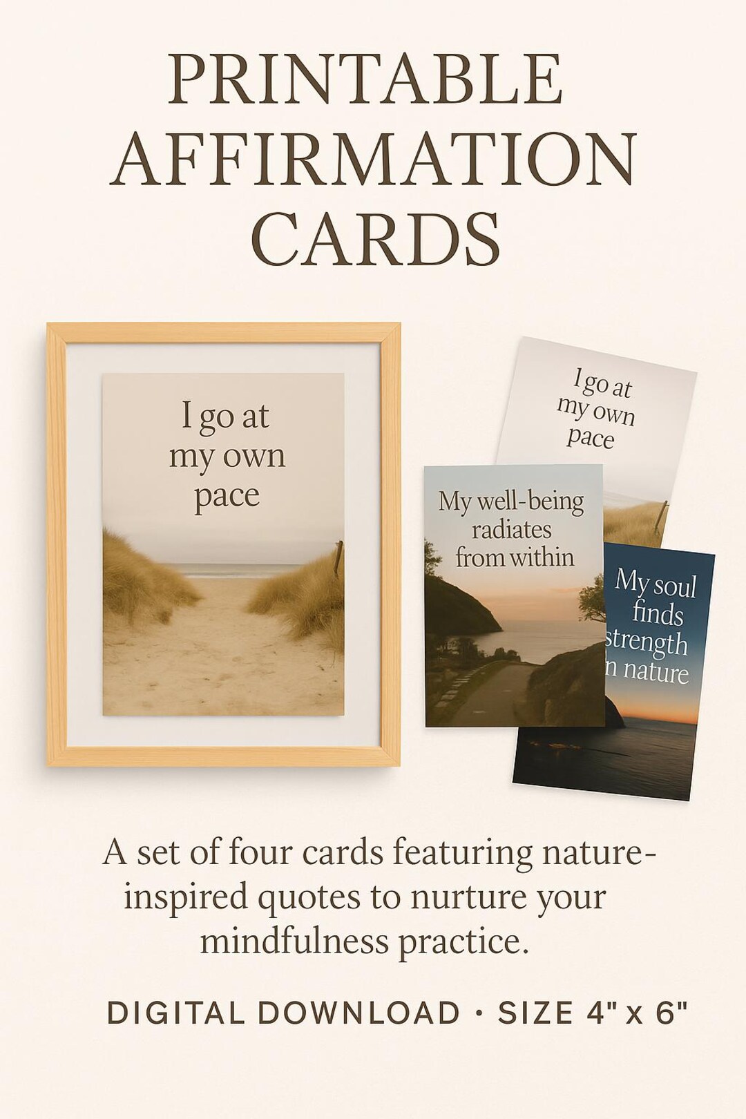 Nature-inspired Affirmation Cards | Printable Self-love Quotes | Phone ...