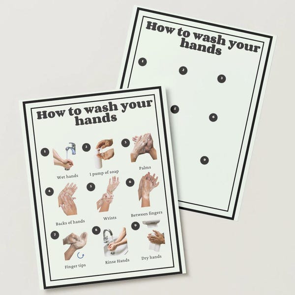 Washing Hands Visual - Etsy