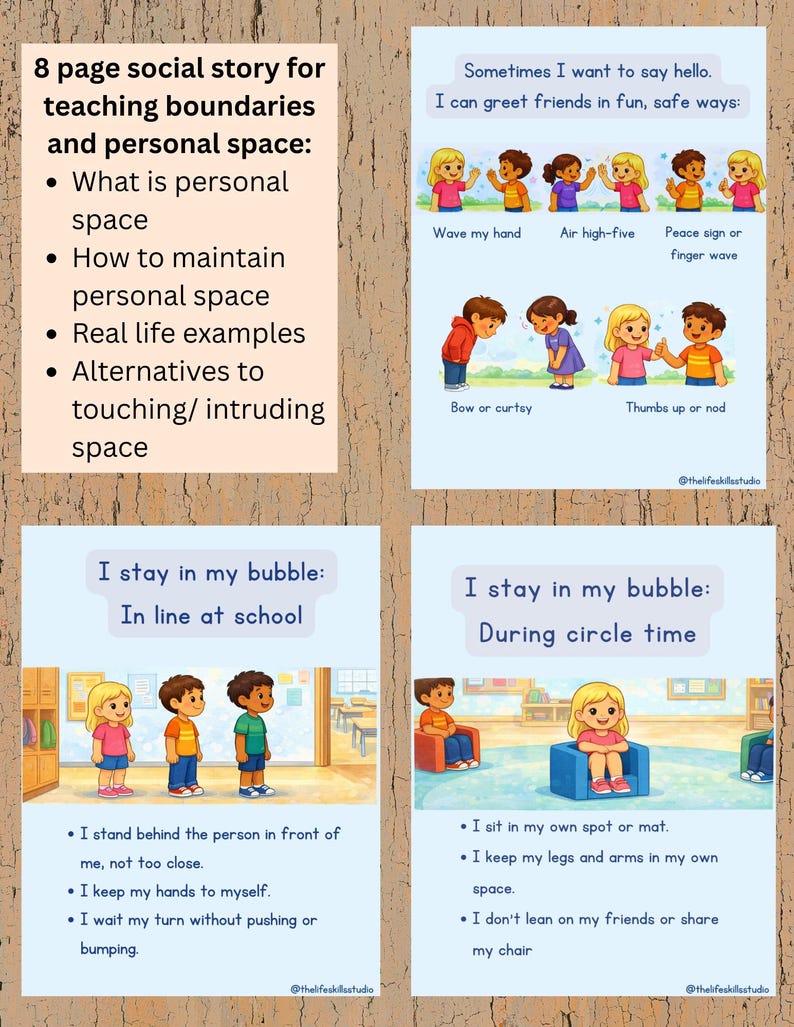 Social Story for Personal Space / Teaching Boundaries - Etsy