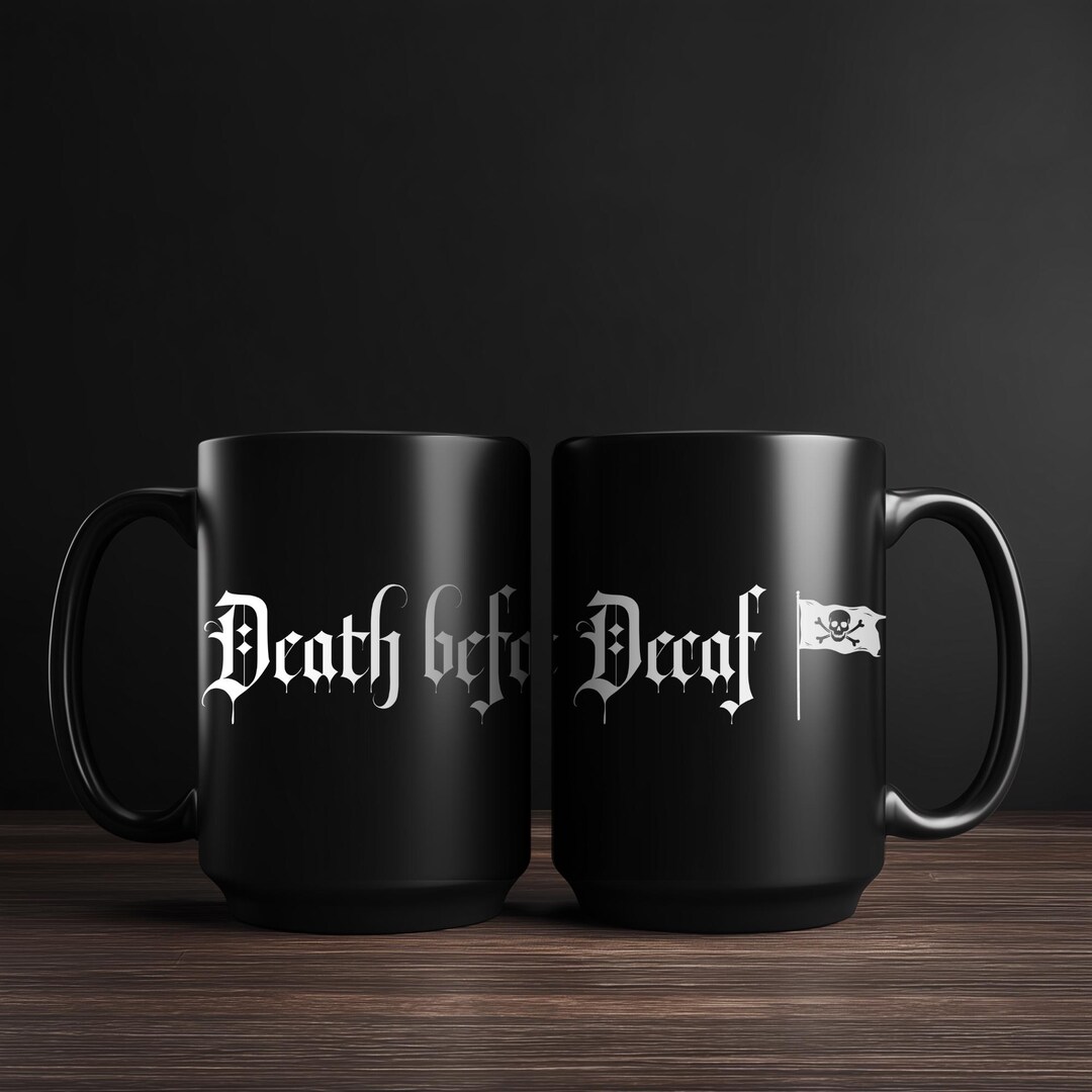 Death Before Decaf Gothic Pirate Coffee Mug – Black Ceramic, Caffeine ...