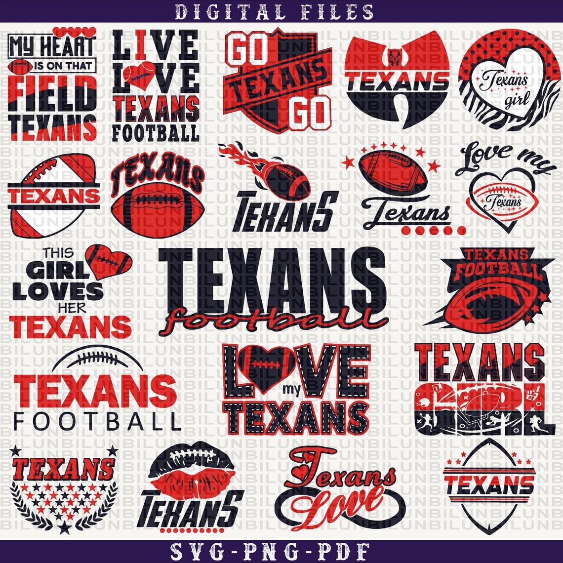 20 Files,texans Svg,texans Png,texans Bundle,texans Football,love ...