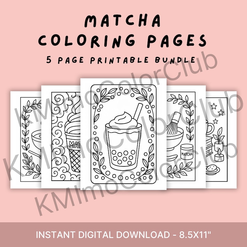 Matcha colouring pages - Etsy.de