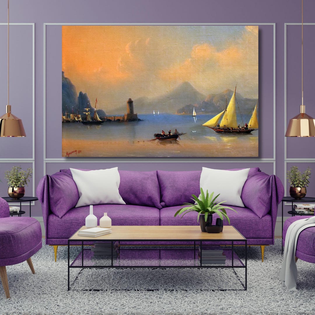 Ivan Aivazovsky-sea Channel With Lighthouse (1873) Canvas Wall Art ...