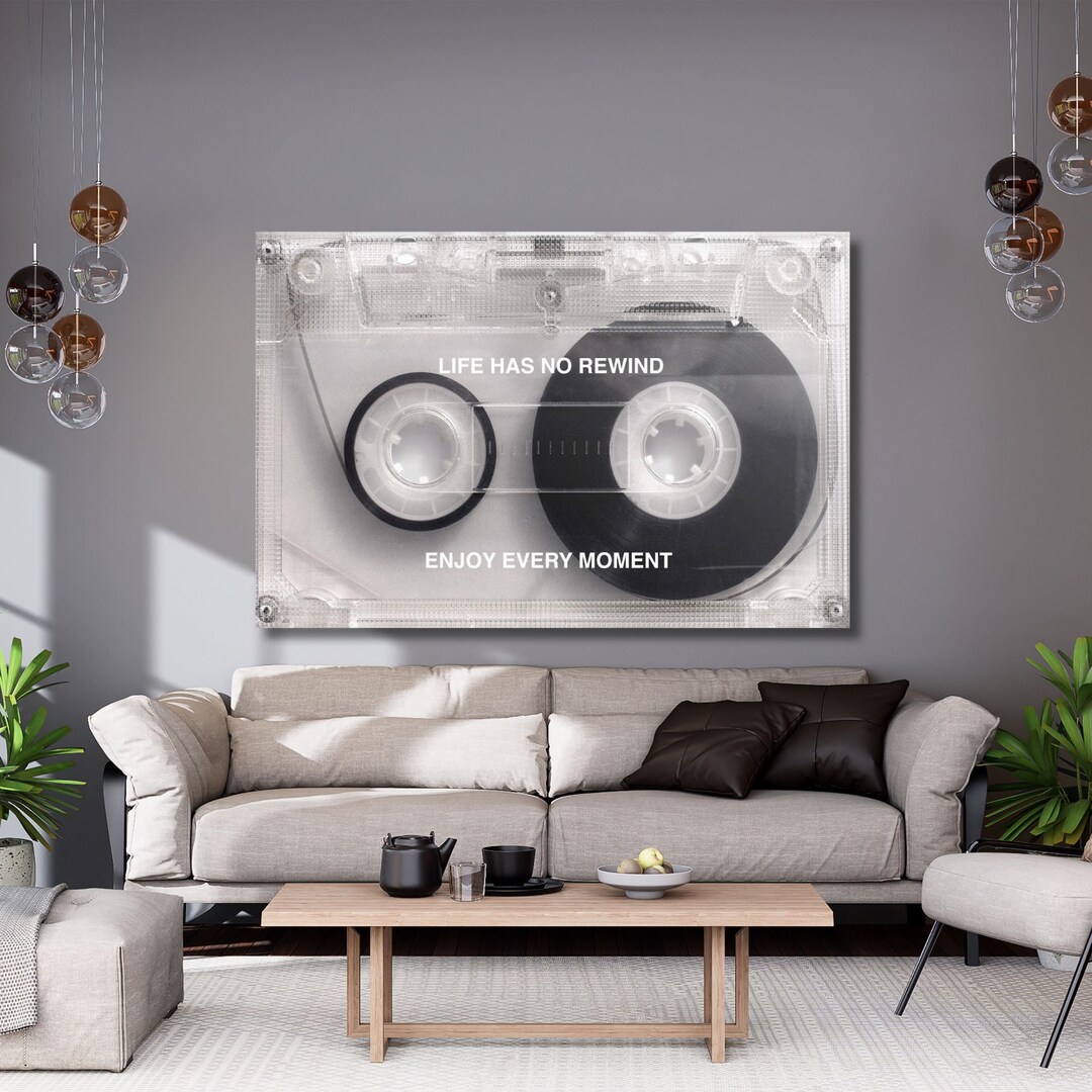 Life Has No Rewind Cassette-motivational Quote Canvas Wall Art Poster ...