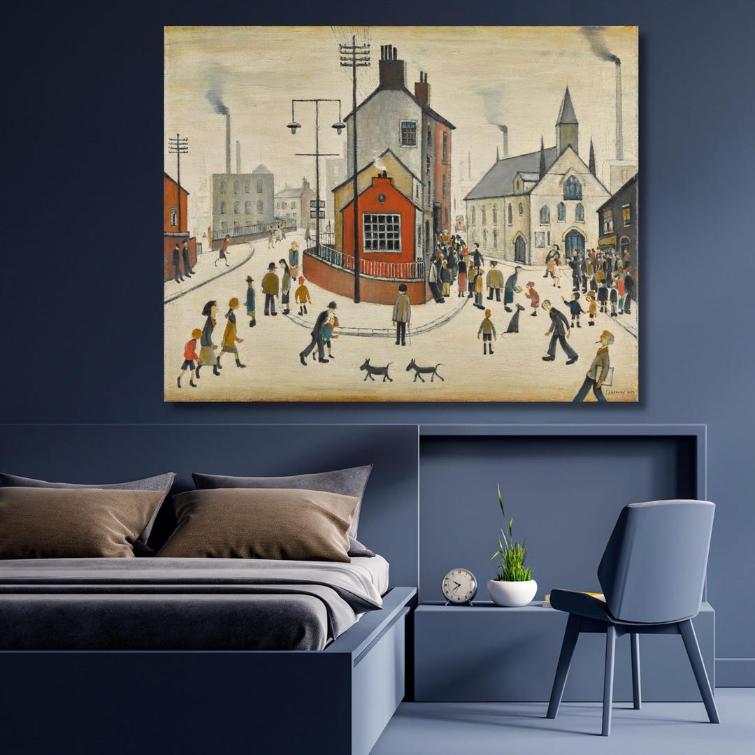 Street in Clitheroe by L.S. Lowry Canvas Wall Art,landscape,lowry ...