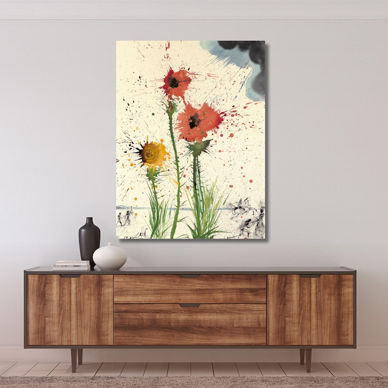 Salvador Dali-spring Explosive Canvas Wall Art,flower Poster,salvador ...