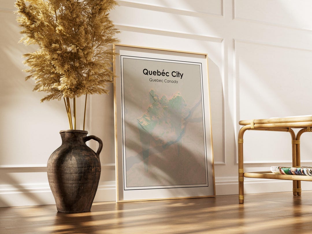 Satin Poster, Quebec City 3D Map Art - Historic City Topographic Print ...