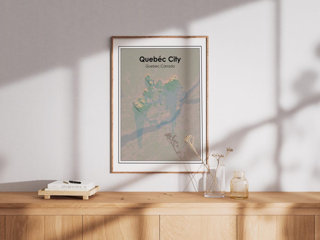 Quebec City 3D Map Art - Historic City Topographic Print - Canadian ...