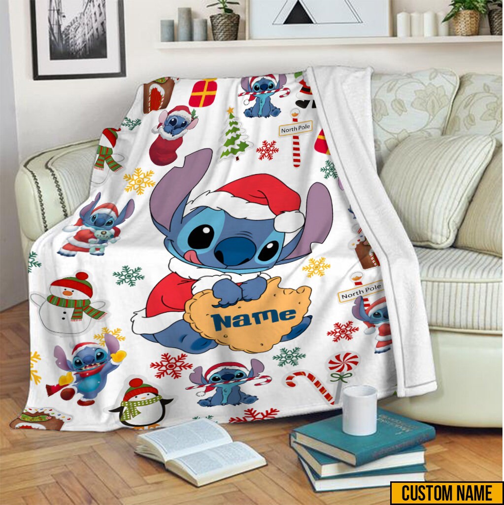 Custom Disney Stitch Christmas Blanket, Stitch And Lilo Couch Sofa ...