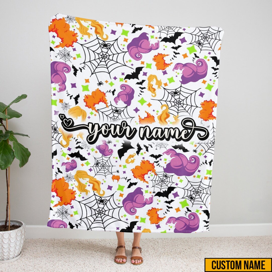Custom Name Hocus Pocus Characters Blanket Hocus Witchcraft - Etsy