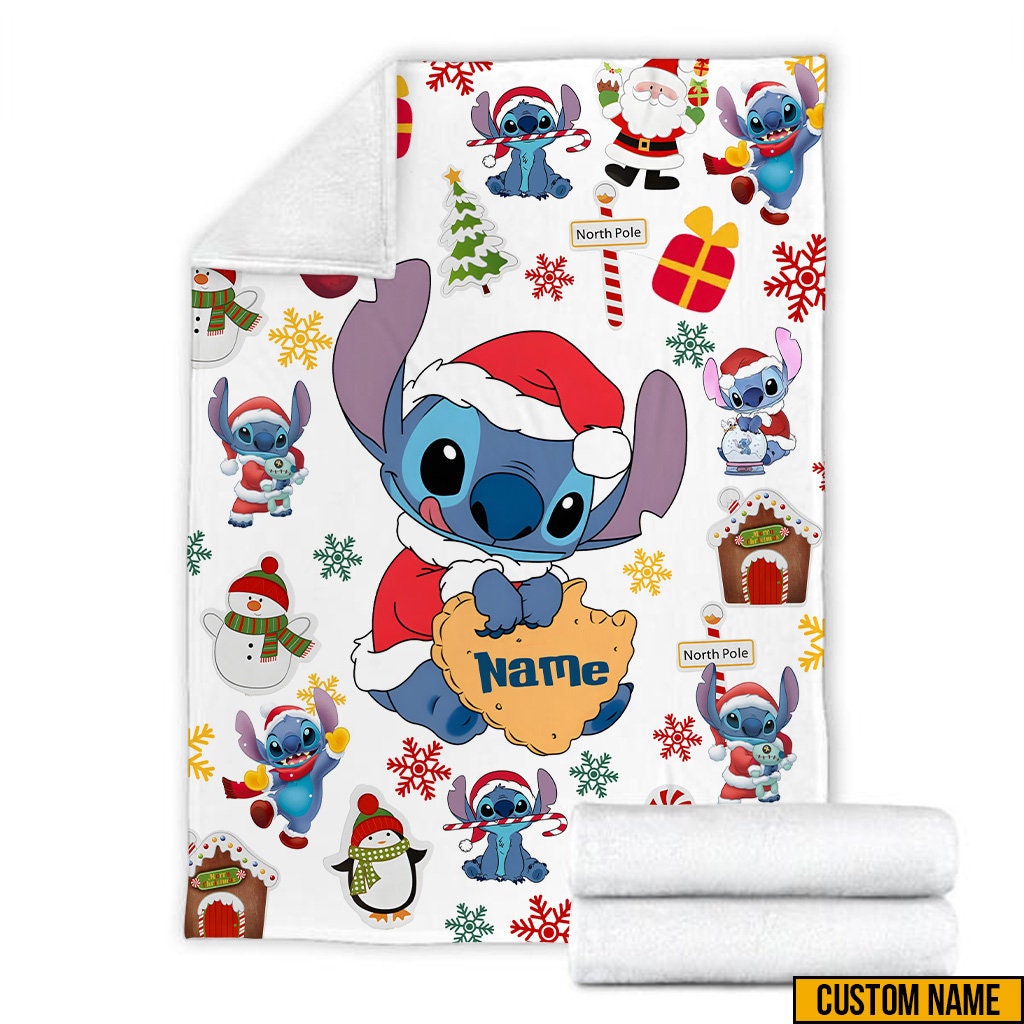 Custom Disney Stitch Christmas Blanket, Stitch And Lilo Couch Sofa ...