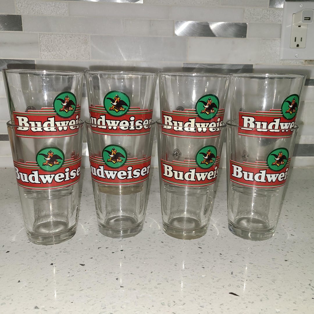 Vintage Budweiser Eagle Logo Official Product Beer Pint Glasses 16 Oz ...