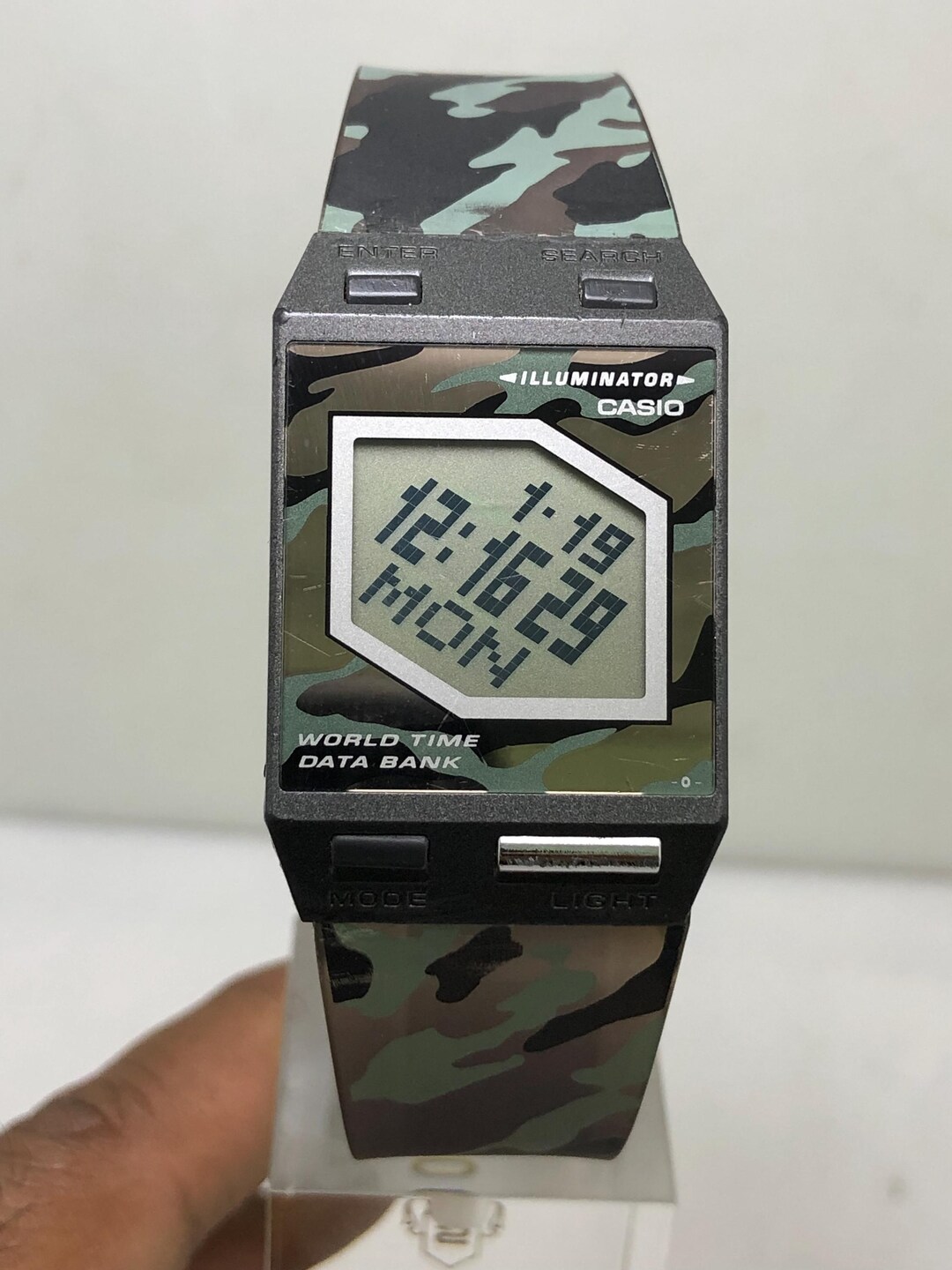 Vintage Casio 2190 FS-00 World Time Data Bank Slim Digital Japan Men's ...