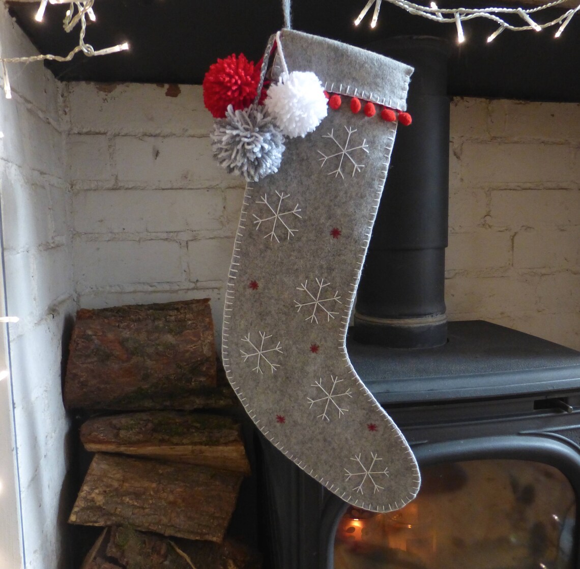 Wool Felt Christmas Stocking Pattern, Easy Sewing (PDF Pattern) - Etsy