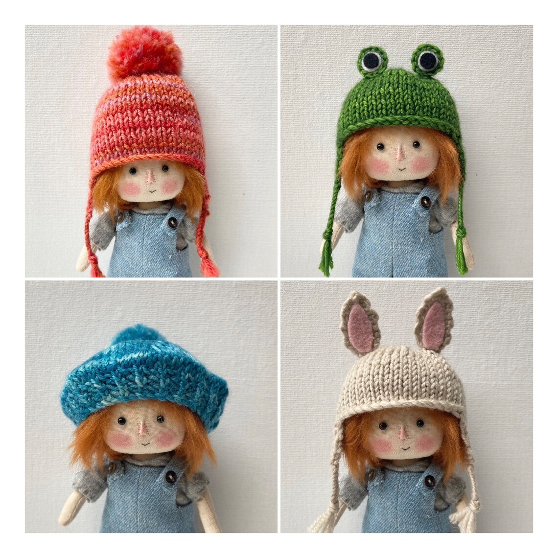 Doll Hats Knitting Pattern, 5-6 Inch Dolls (PDF Pattern) - Etsy