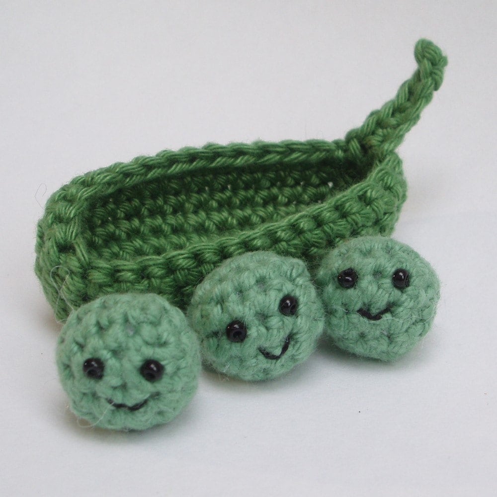 Crochet Peas in a Pod Pattern Peas in a Pod Amigurumi Pdf | Etsy