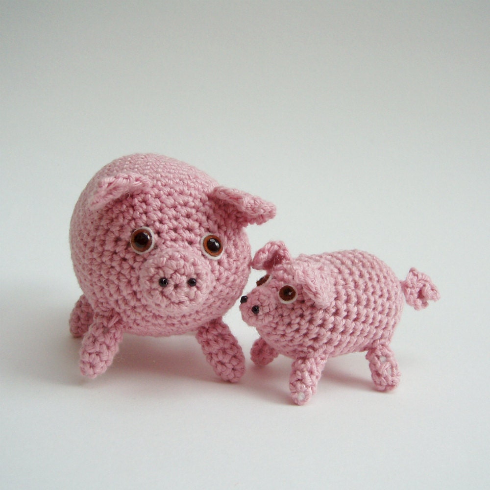Micro Pig and Piglet Crochet Pattern PDF - Etsy