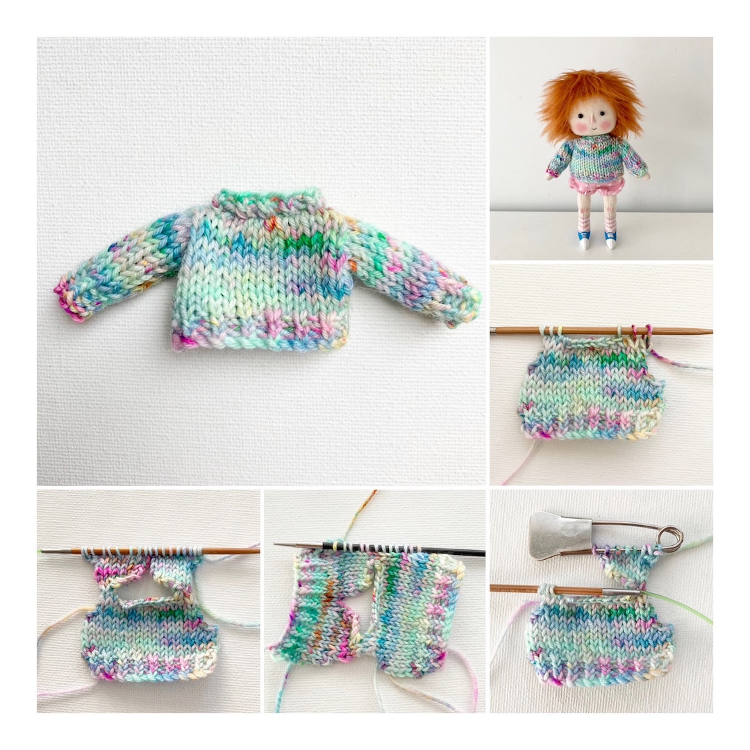 Knitting Pattern for Tiny Sweater, Doll's Sweater Pattern, Sweater ...