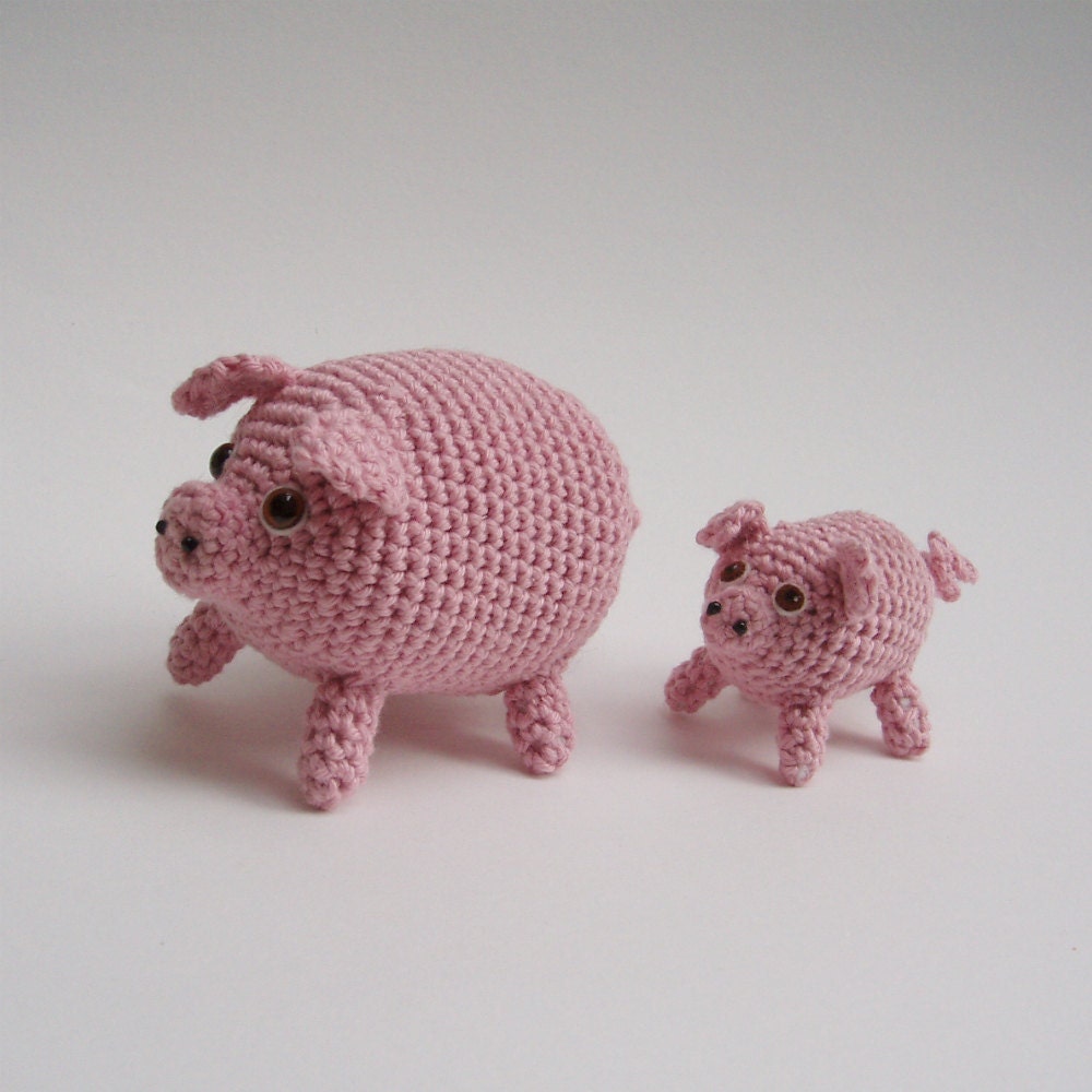 Micro Pig and Piglet Crochet Pattern PDF - Etsy