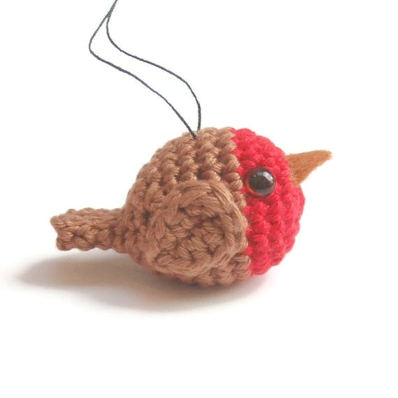 Crochet robin pattern pdf tiny robin christmas decoration | Etsy