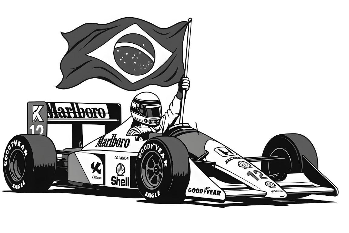 Ayrton Senna - SVG PNG Jpg Ai PDF Lightburn Bundle With Iconic F1 ...