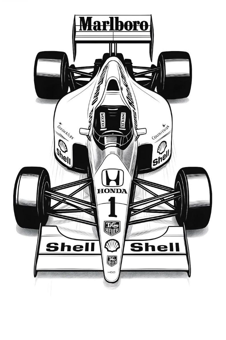 Ayrton Senna - SVG PNG Jpg Ai PDF Lightburn Bundle With Iconic F1 ...