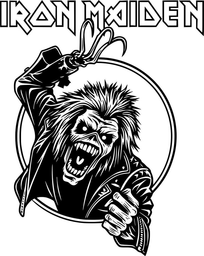 Iron Maiden SVG PNG Clipart Bundle | Vintage Rock Designs (digital ...