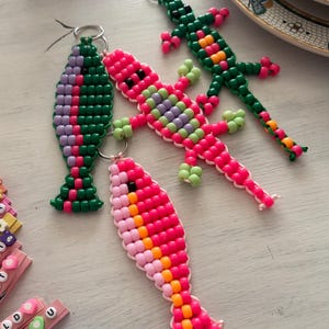 Beaded Fish Keychain - Handmade Bag Charm - Etsy