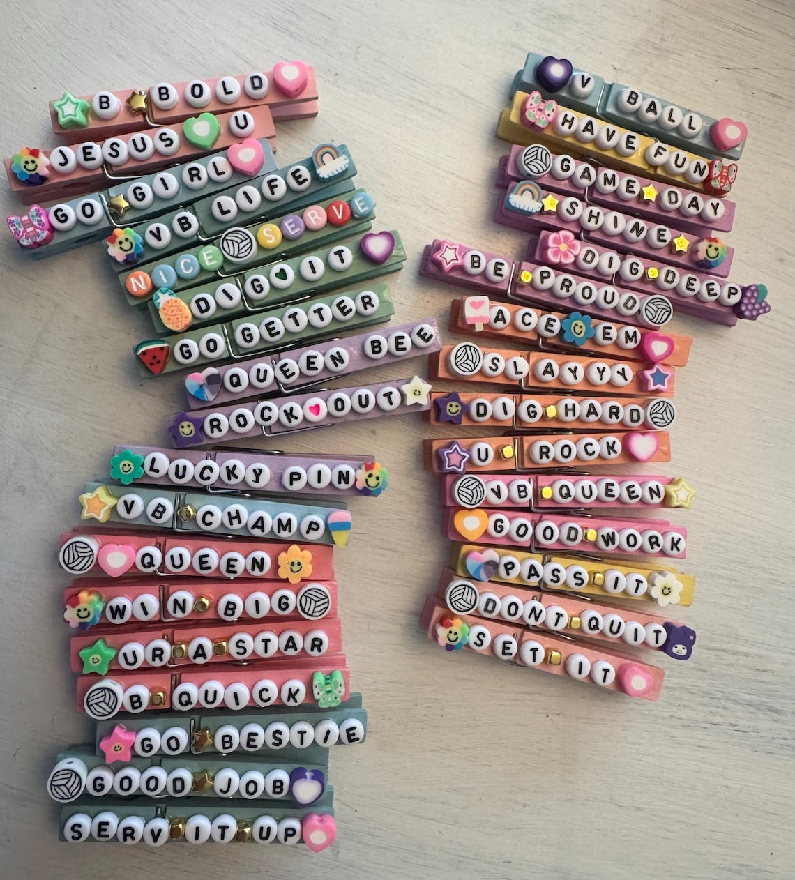 Volleyball Spirit Pins: Tournament Team Good Luck Charms Clips - Etsy