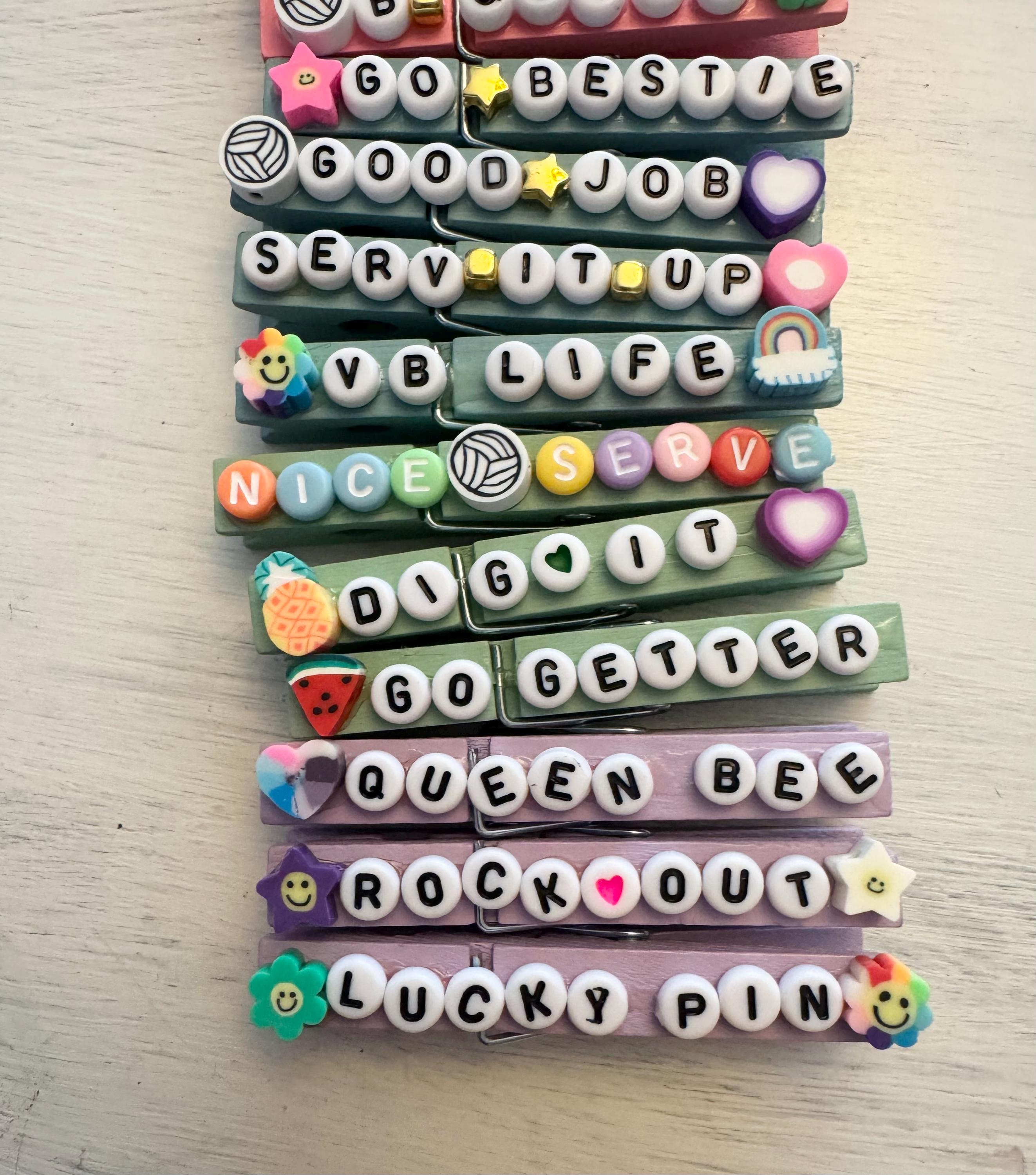 Volleyball Spirit Pins: Tournament Team Good Luck Charms Clips - Etsy