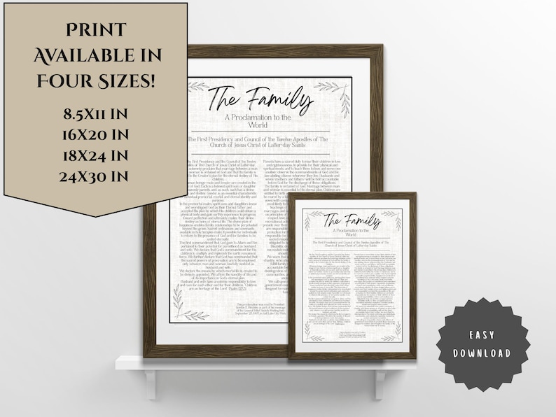 The Family Proclamation: LDS Digital Print (digital Download) - Etsy