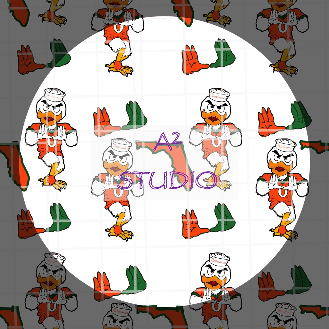 Miami Football Digital Seamless Print | College Game Day Crane Pattern ...