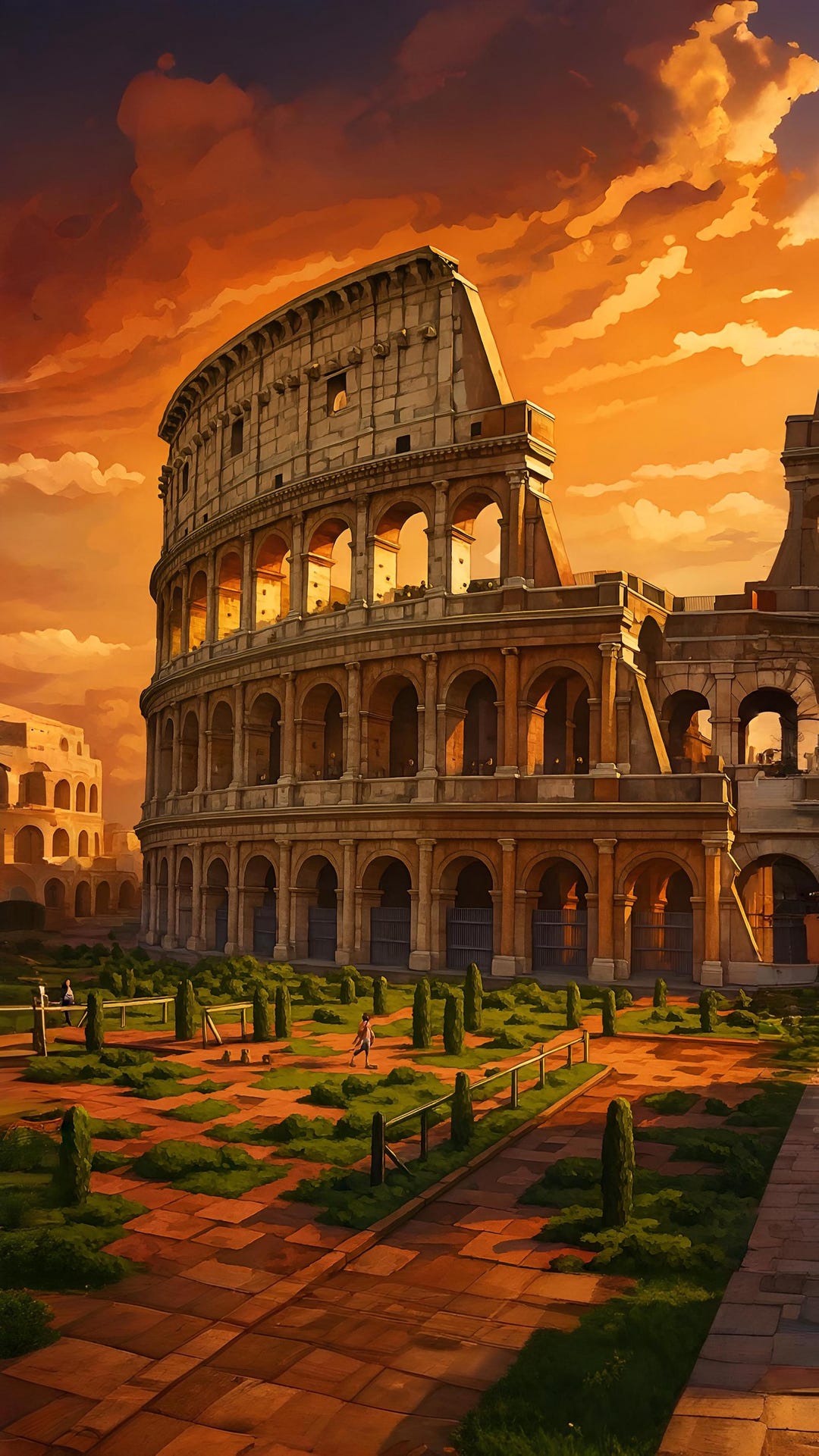 Rome Colosseum Sunset Print: Italy Travel Poster (digital Download) - Etsy