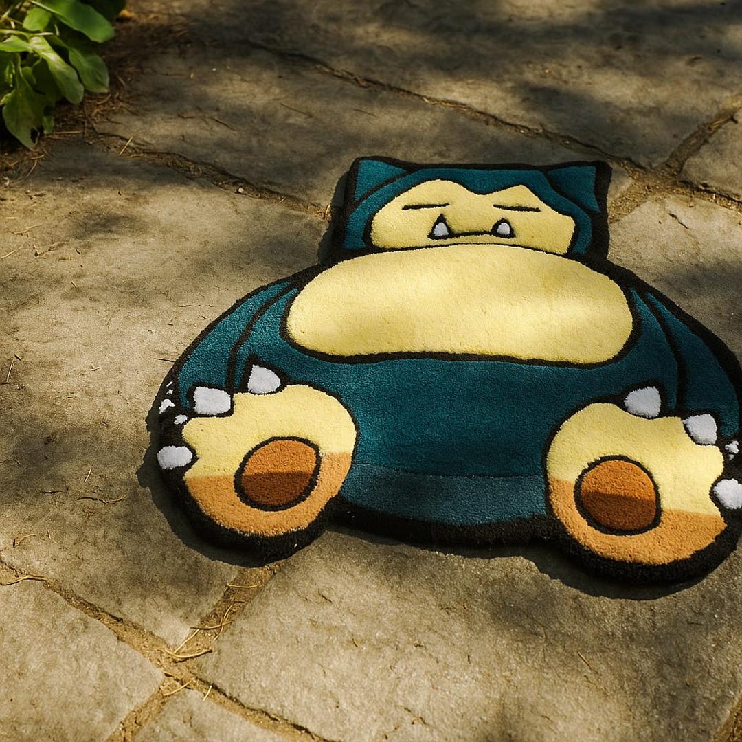 Snorlax Shaped Rug | Cute Pokémon Inspired Handmade Carpet | Anime ...