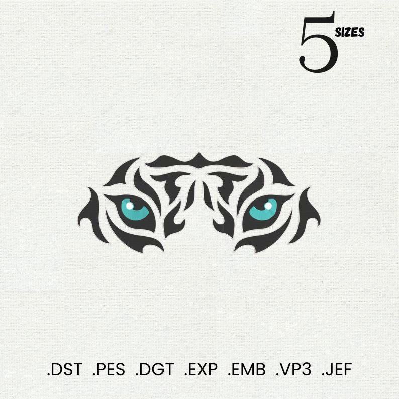 Tiger Eyes Embroidery Design, Wild Animal Machine Embroidery Pattern ...