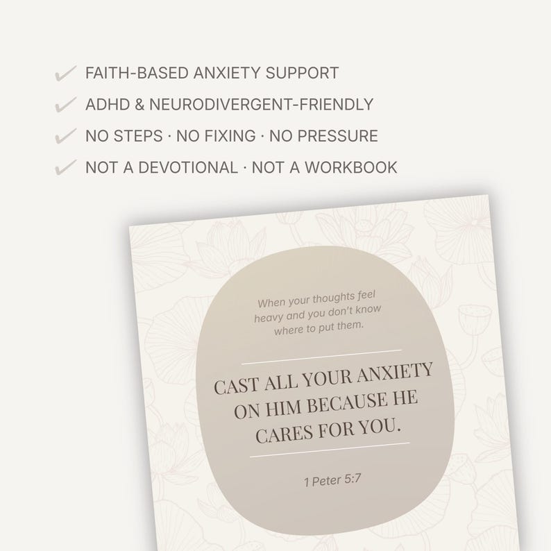Bible Verses for Anxiety Printable | Christian Cards for ADHD Overwhelm ...