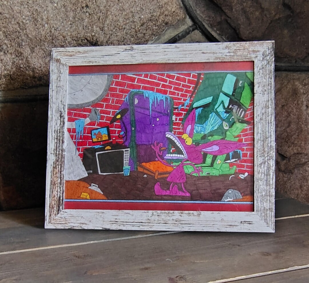 Monstrous Mayhem – Hand-colored 90s Cartoon Creature Art (8×10) - Etsy