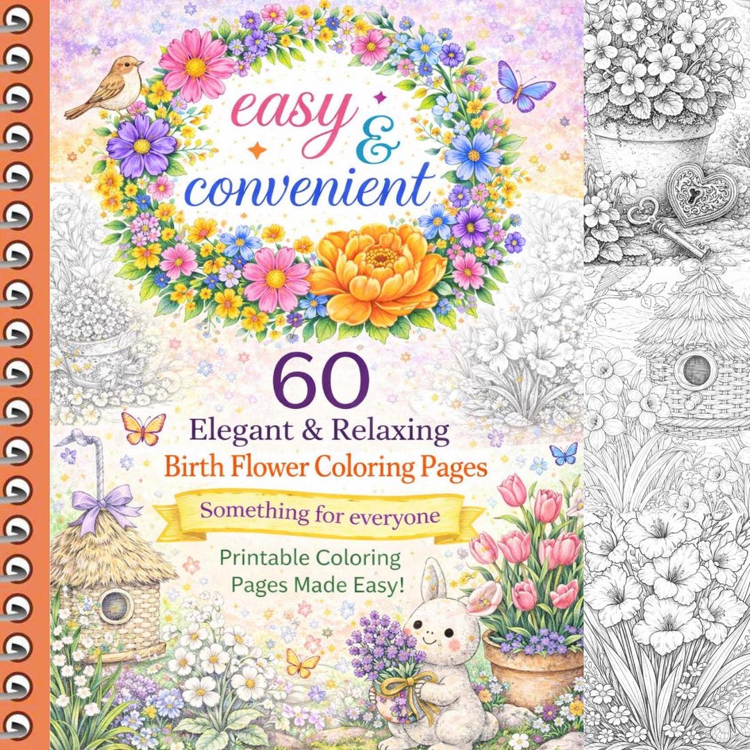 60 Birth Flower Coloring Pages | Fine Art Floral Designs | High ...