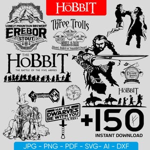 The Hobbit SVG Bundle – 150 Cricut Files With Shire, Dragons & Middle ...